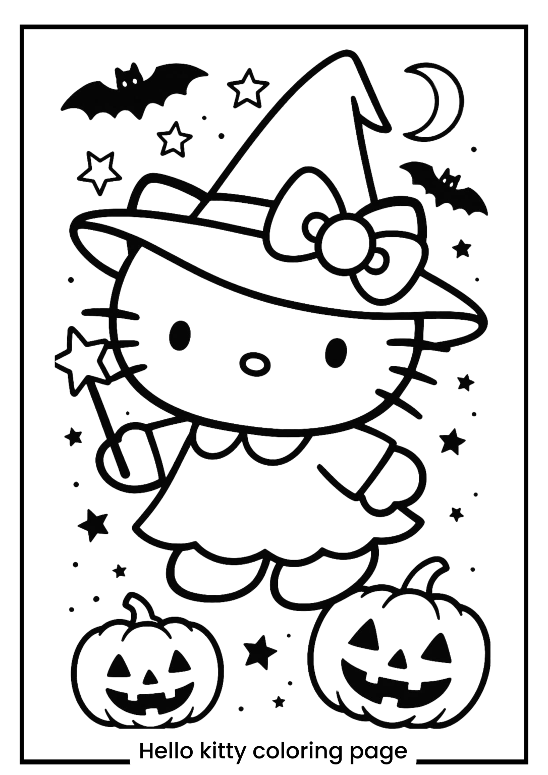 Hello Kitty Halloween Coloring Pages- Free PDF Printables