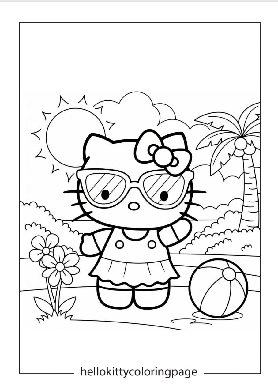 Free Hello Kitty Summer Coloring Pages | Printable For Kids