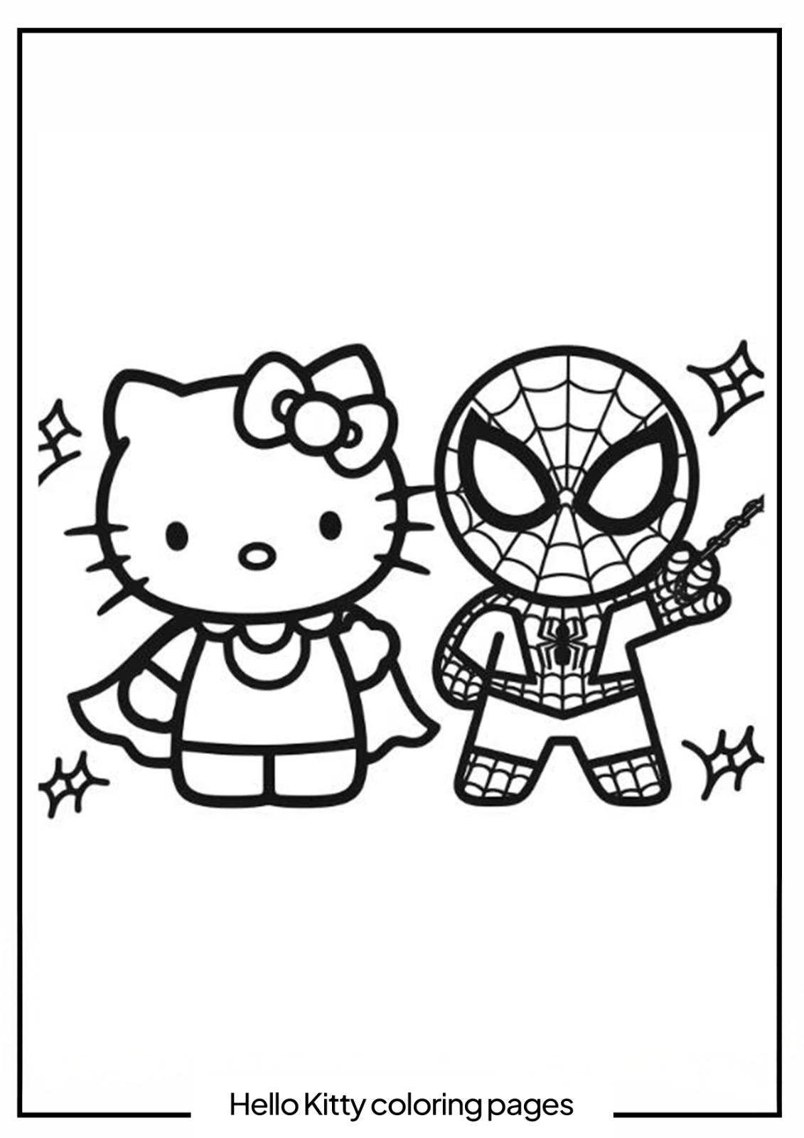 Hello Kitty Spiderman Coloring Pages Free Printable Pdfs