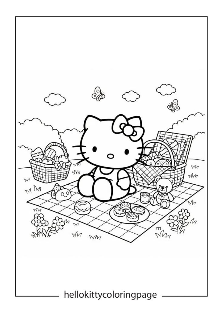 Free Hello Kitty Summer Coloring Pages | Printable For Kids
